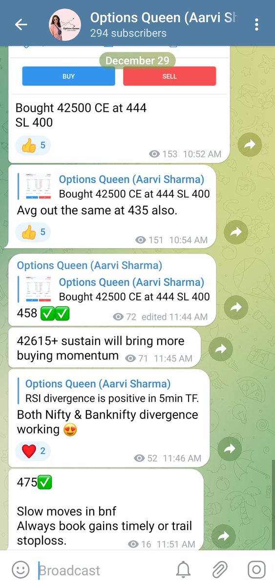 Aarvi Sharma (Option Queen) on Twitter: "First day of our telegram channel. #Banknifty trade ...