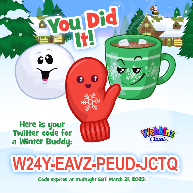 Webkinz by Ganz on Twitter: "You did it! Here is your code: W24Y-EAVZ-PEUD-JCTQ. Enter it in the ...