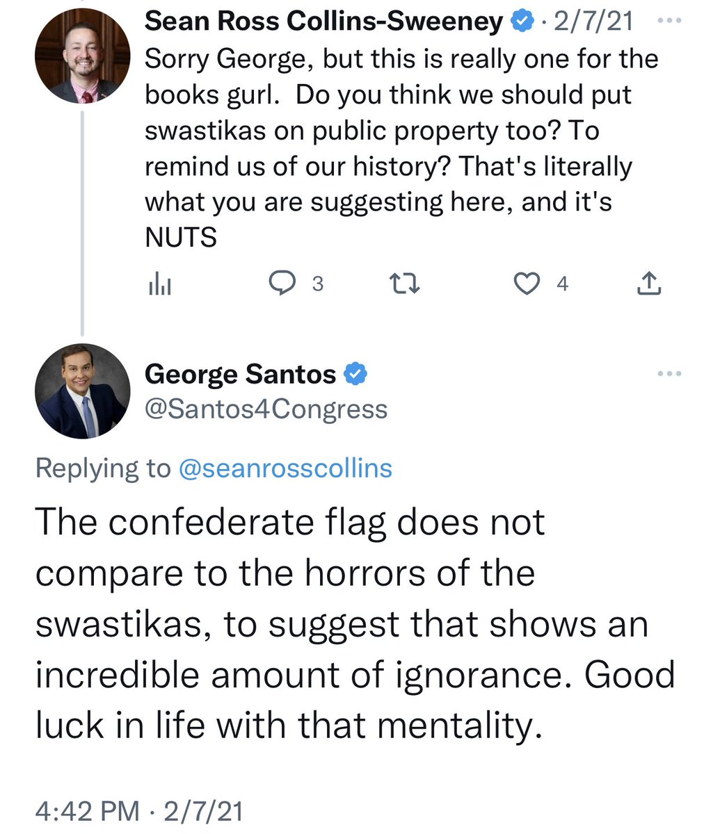 Peter Kohan on Twitter: "RT @patriottakes: George Santos defended the Confederate flag and ...