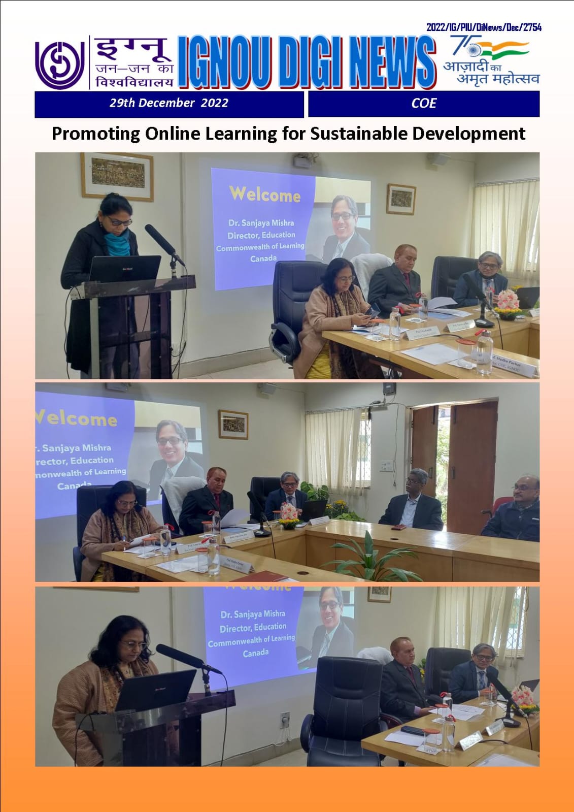 IGNOU on Twitter: "@COE_IGNOU organised a Knowledge sharing session by Dr. Sanjay Mishra ...