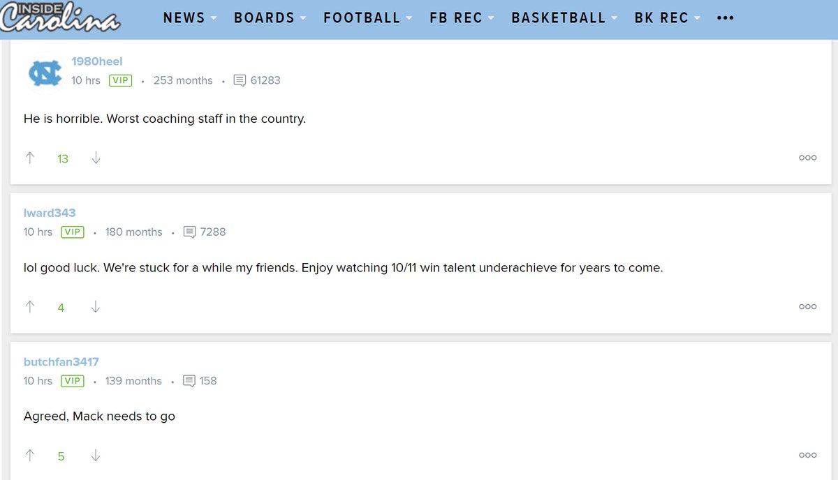 Message Board Geniuses on Twitter: "#NorthCarolina fans are down bad. #FireEverybody"