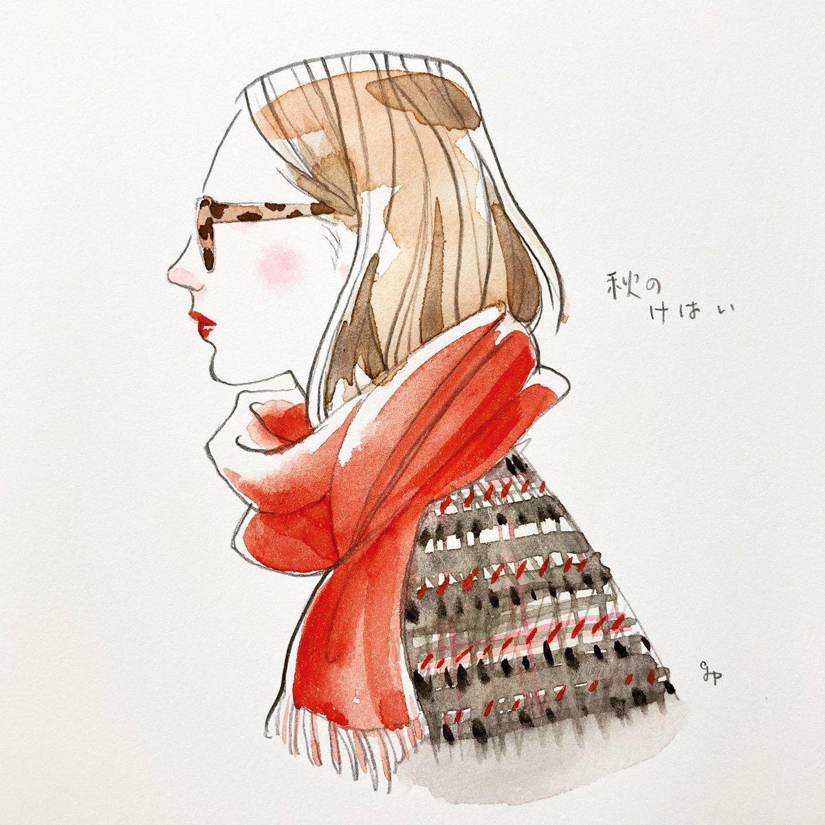 「白井良明さん50周年関西ツアーのフライヤーの絵。原画と印刷物と、最初期のラフスケッチ3種。 企画ご依頼:たまたさん、デザ」ganpukuの漫画