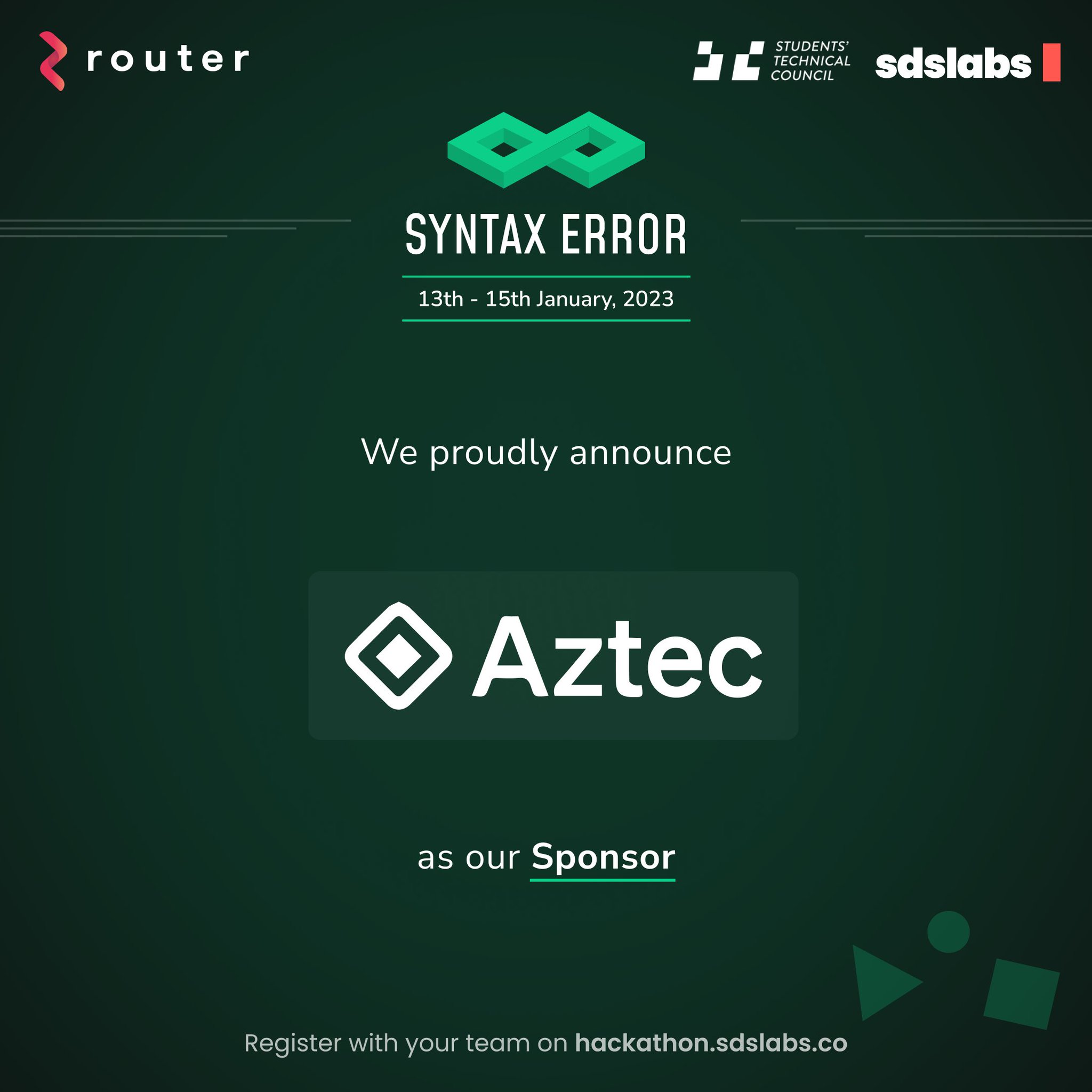 SDSLabs on Twitter: "Finally, here we give a shoutout to the rest of our sponsors! @aztecnetwork ...