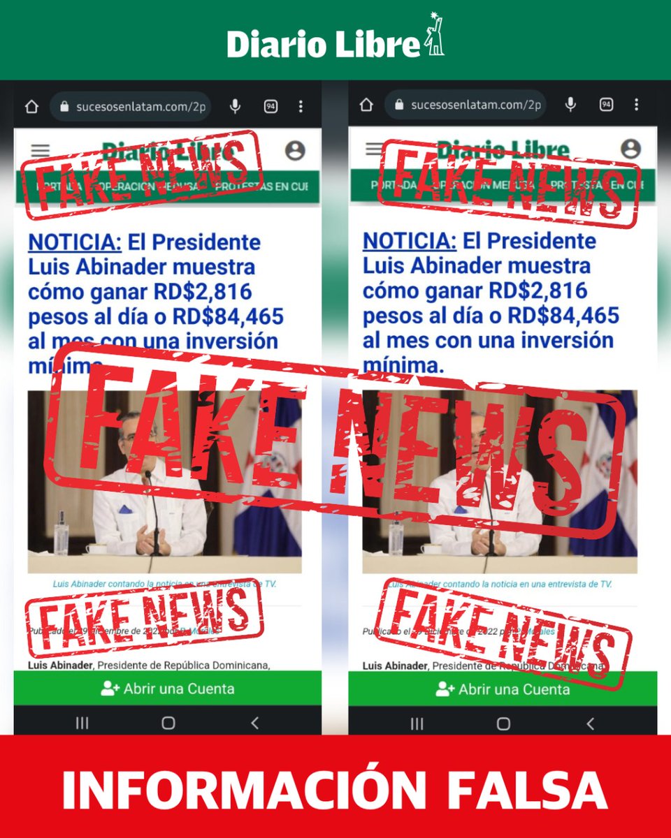 Diario Libre Informa Que Es Falsa Fake News Esta Publicación Que Ha