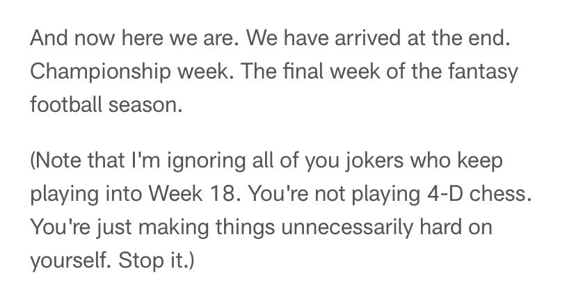 Nfl Fantasy Football On Twitter All Week 18 Fantasy Championship