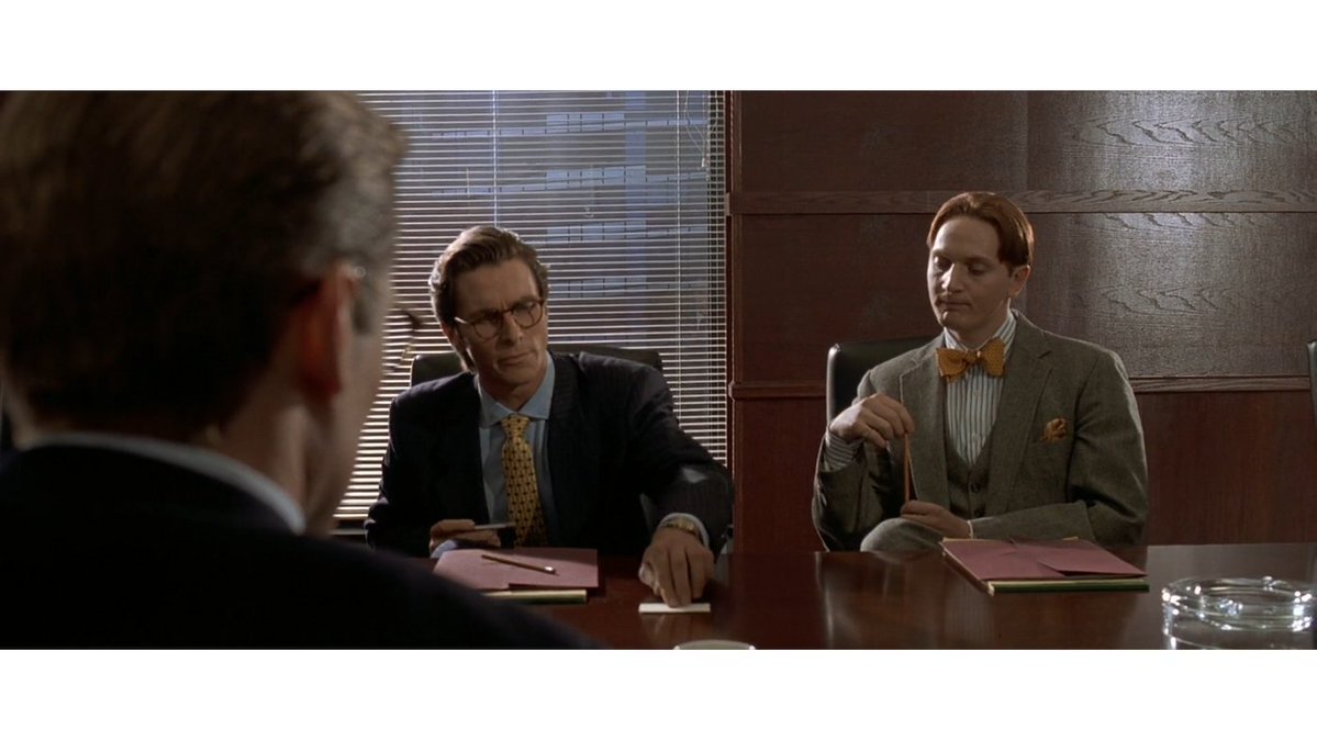 Patrick Bateman Business Card Scene