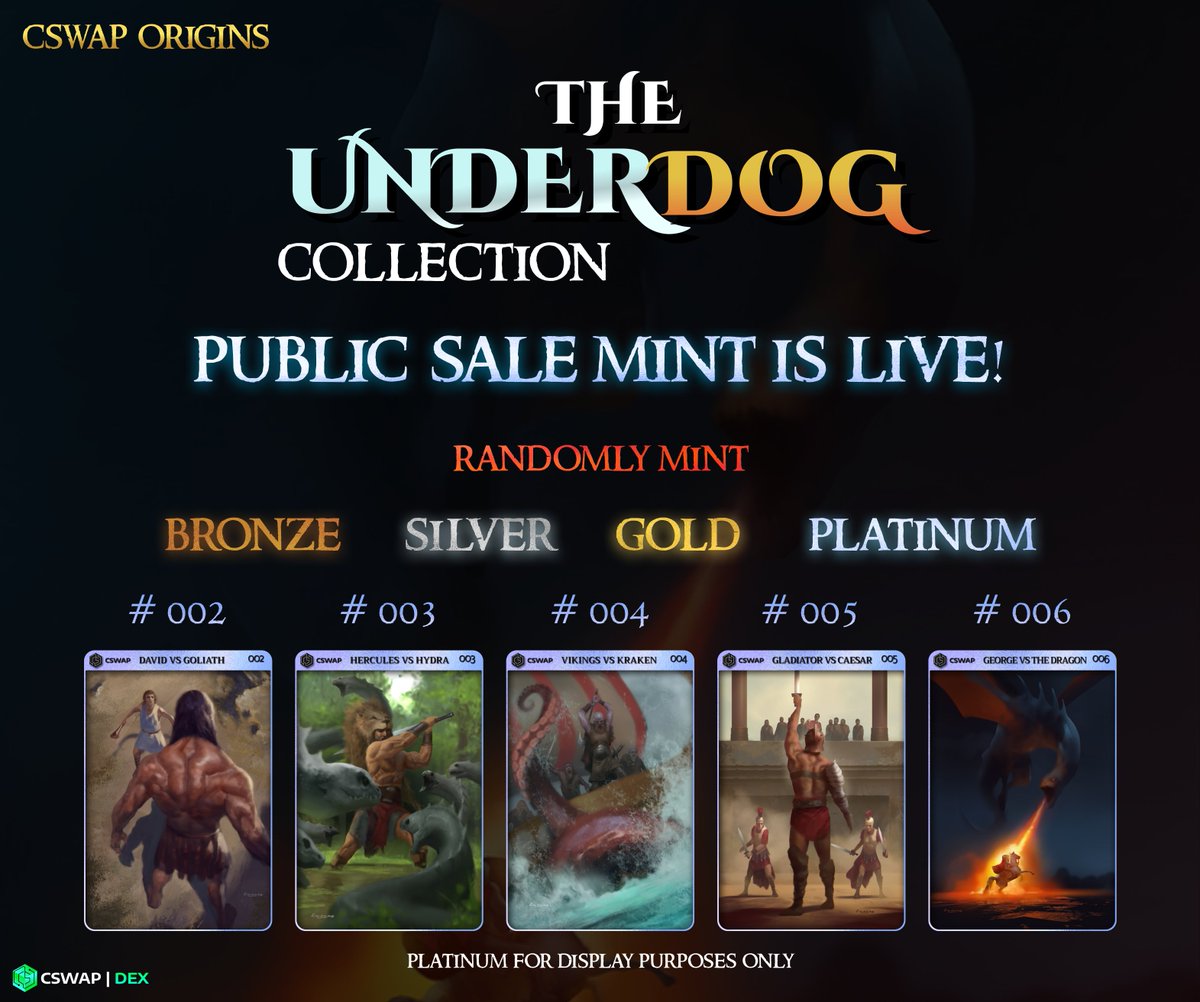CSWAP | DEX on Twitter: "The Public Sale for our CSWAP Origins™ The Underdog is LIVE!🎉 # 1000 ...
