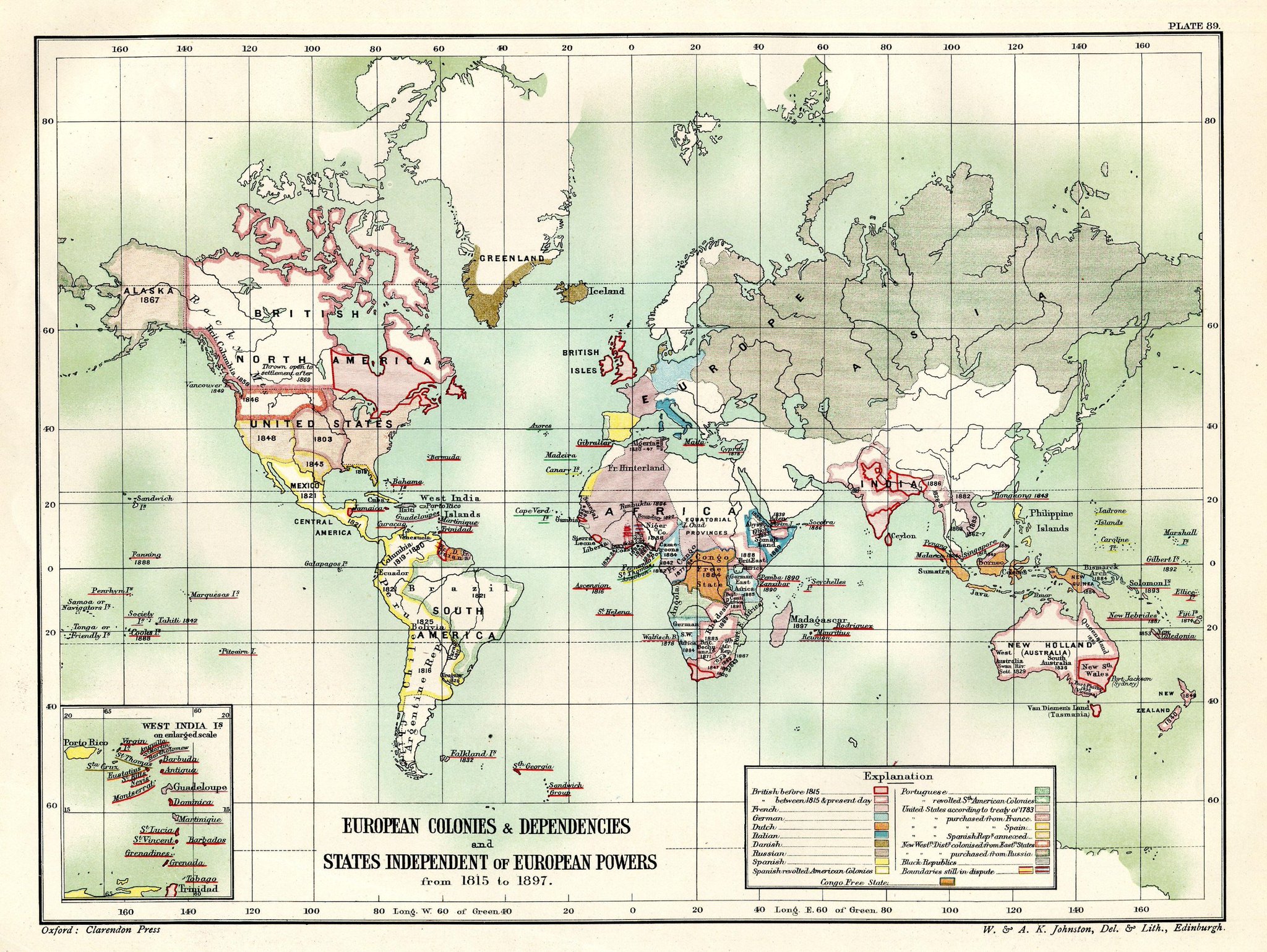Vintage Maps on Twitter: "European colonies and dependencies, and ...