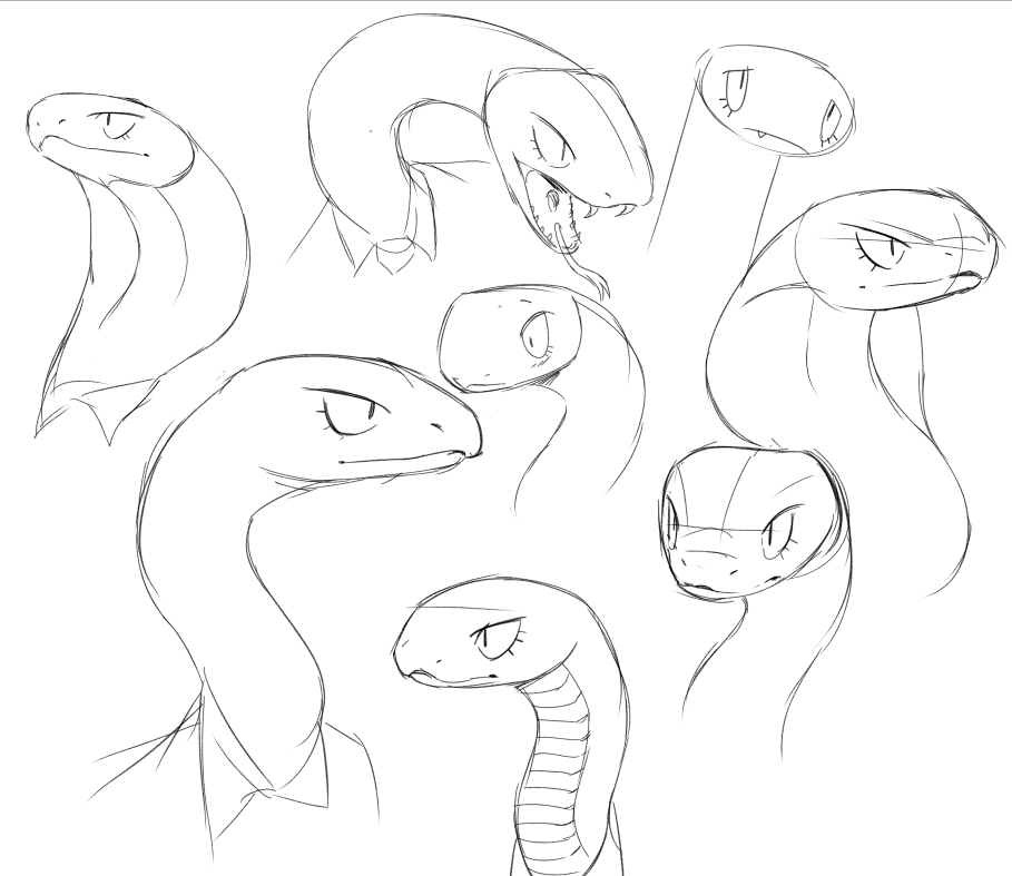 「trying to draw cobra faces better 」|Nessieの漫画