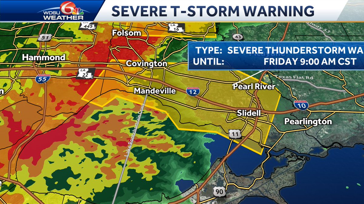 Damon Singleton on Twitter: "RT @wdsu: A Severe Thunderstorm Warning has been issued for St ...