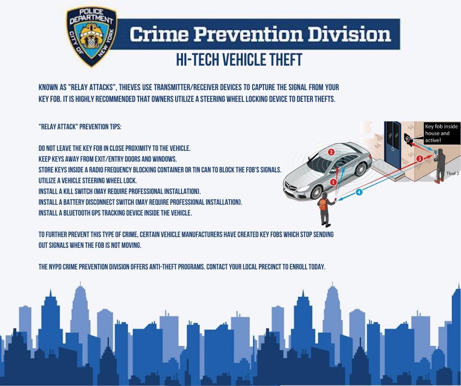 NYPD 42nd Precinct on Twitter: "Thieves use high tech devices to steal vehicles. Our Crime ...