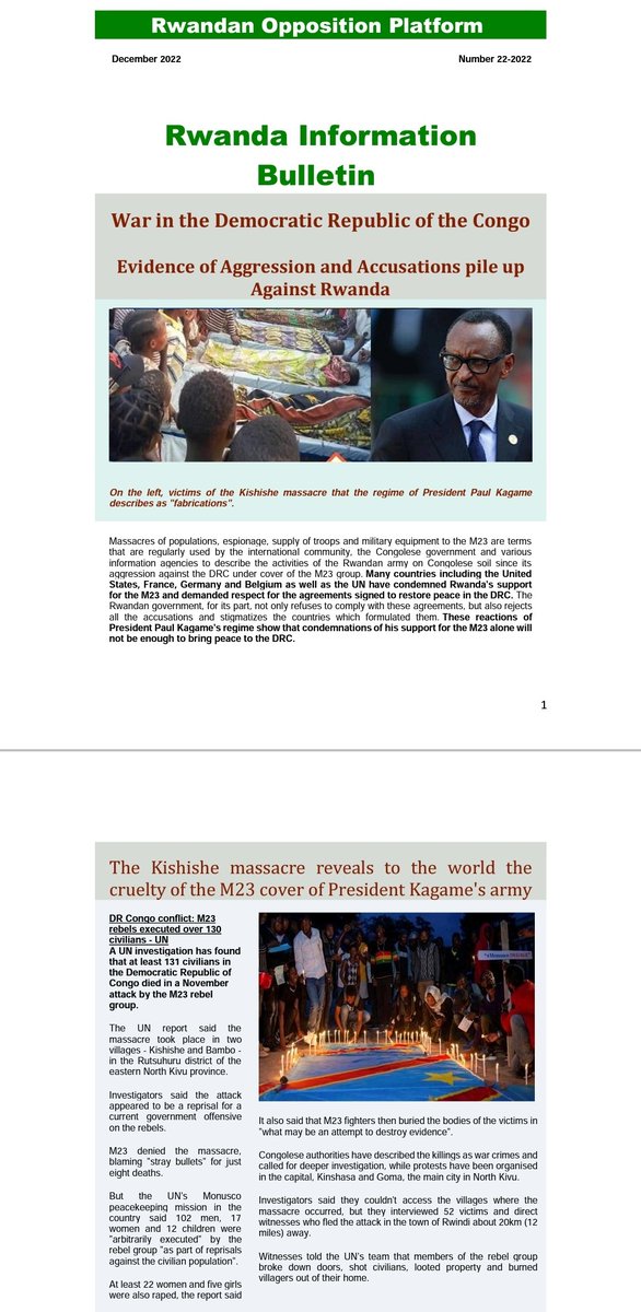 MPOZEMBIZI Théophile on Twitter: "#Rwanda Information Bulletin. War in the Democratic Republic ...