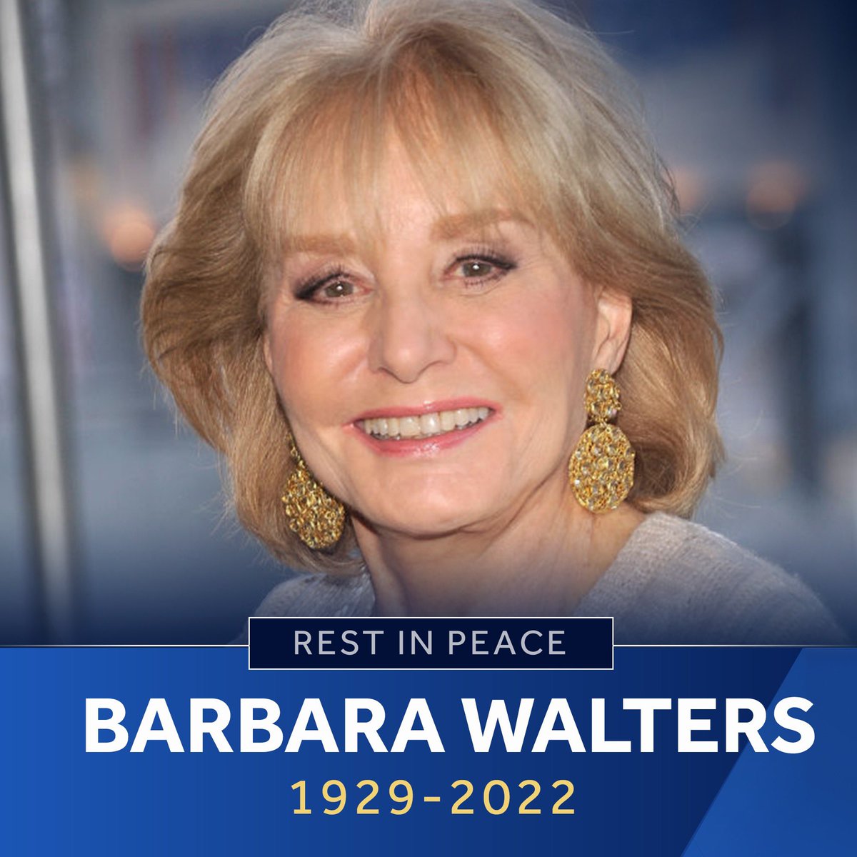 REST IN PEACE 💔 Barbara Walters, the longtime ABC News anchor and ...