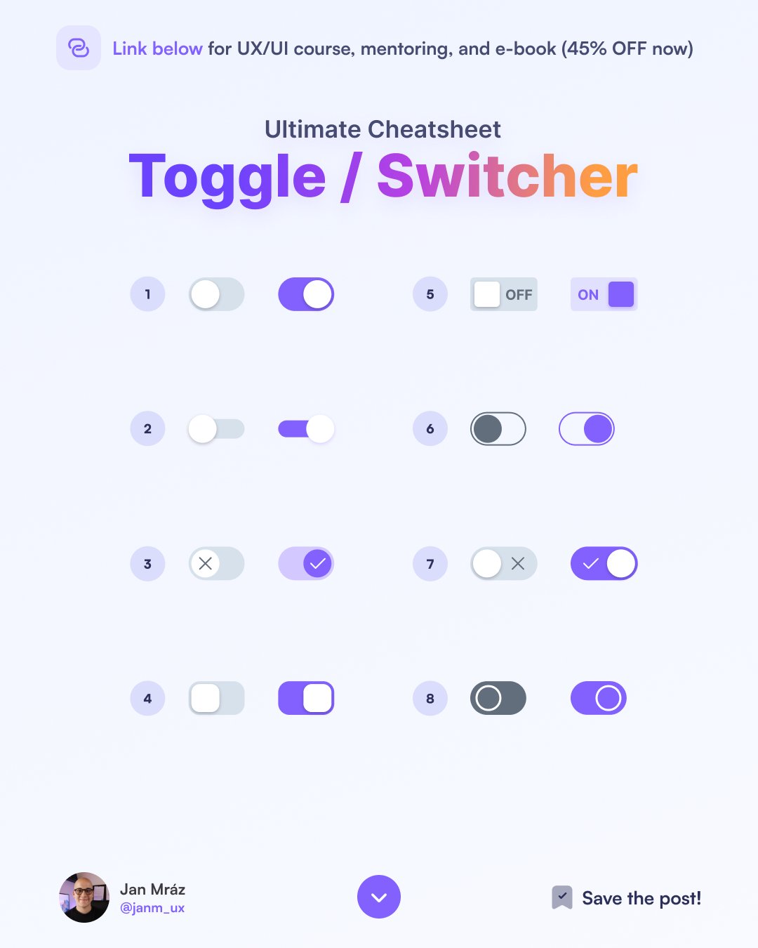 Jan Mraz - UX / UI Designer on Twitter: "Toggle or switcher is a component helping users to ...
