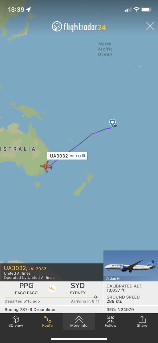 Flightradar24 on Twitter: "The rescue flight for United #UA839 passengers is descending into ...