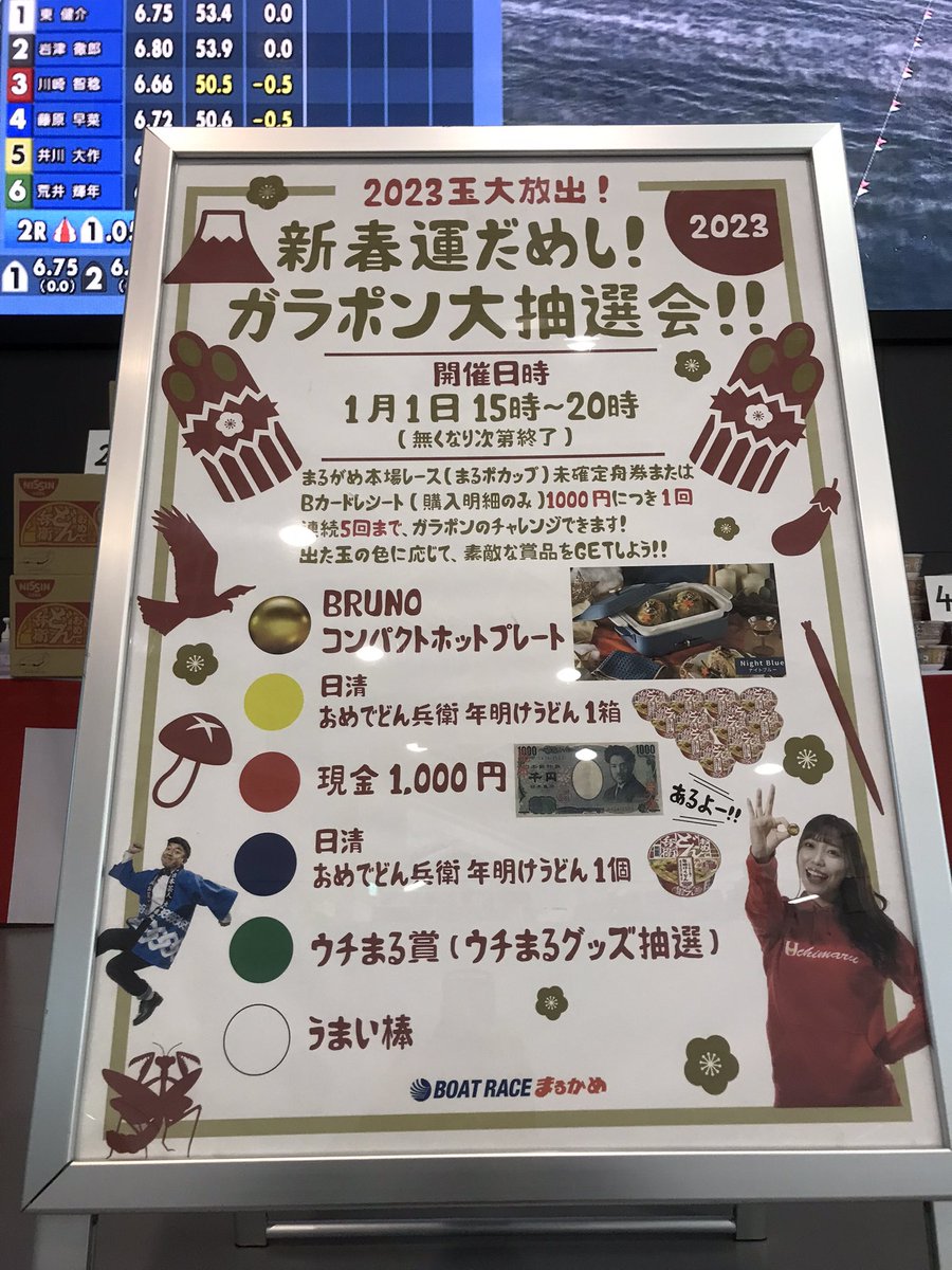 丸亀市観光協会広報担当 On Twitter 【新春運だめし!ガラポン抽選会】 お客さまをお迎えする準備が整いつつあります。番組でお馴染みのあの品、この品ウチまる賞、喜んでくれるかなぁ😙