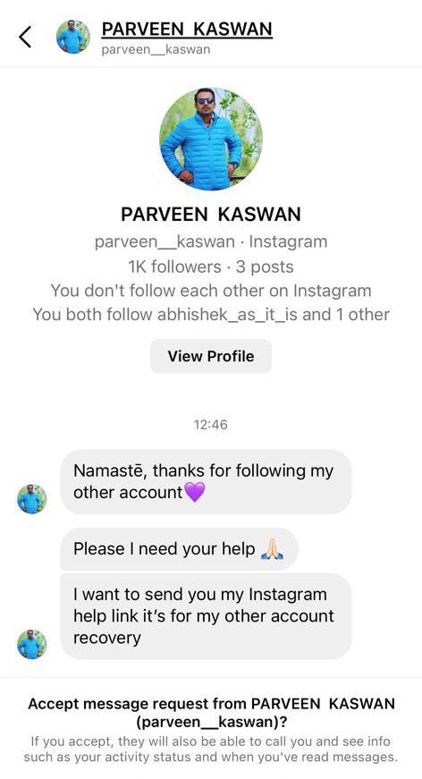 @🙉🛀 on Twitter: "RT @ParveenKaswan: Dear friends from time to time people create my fake ...