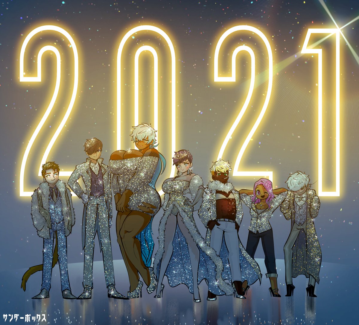 ビリビリ On Twitter 【🕒再アップ】 お正月過去絵② 2021年の元旦の時。 一年で大きく変わりました ダンディとパールf7