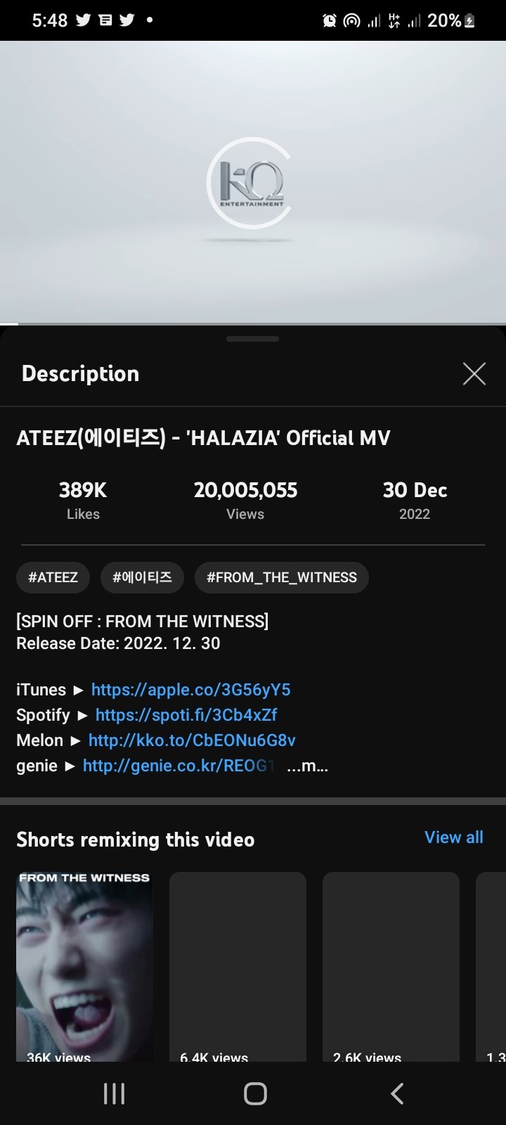 ATEEZ Charts on Twitter: "[🎬] ATEEZ(에이티즈) - 'HALAZIA' Official MV has surpassed 20 million views ...