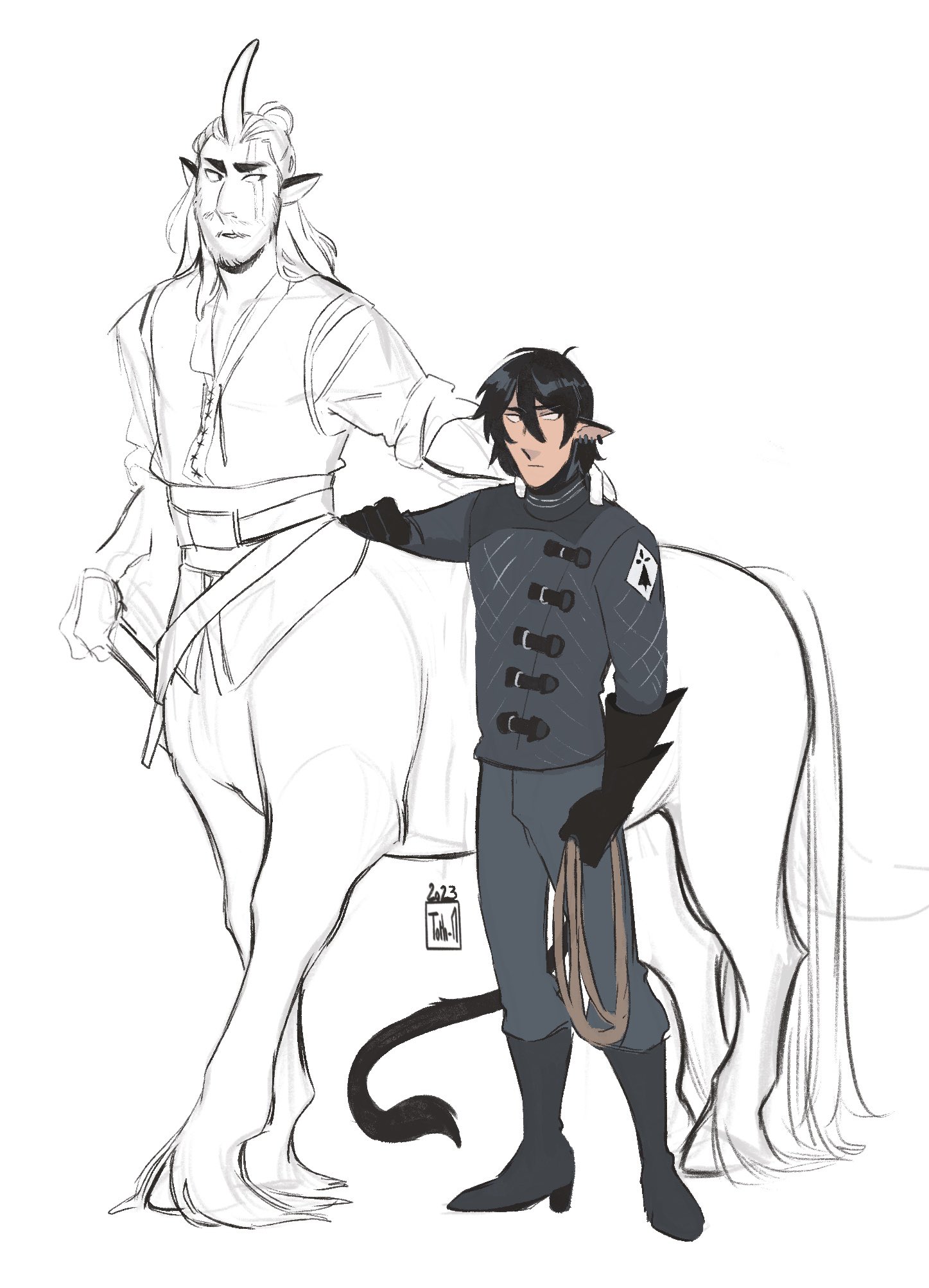 Toth-M 🌿 on Twitter: "A Knight and his squire Happy new year y’all ️ #centaur #digitalart # ...