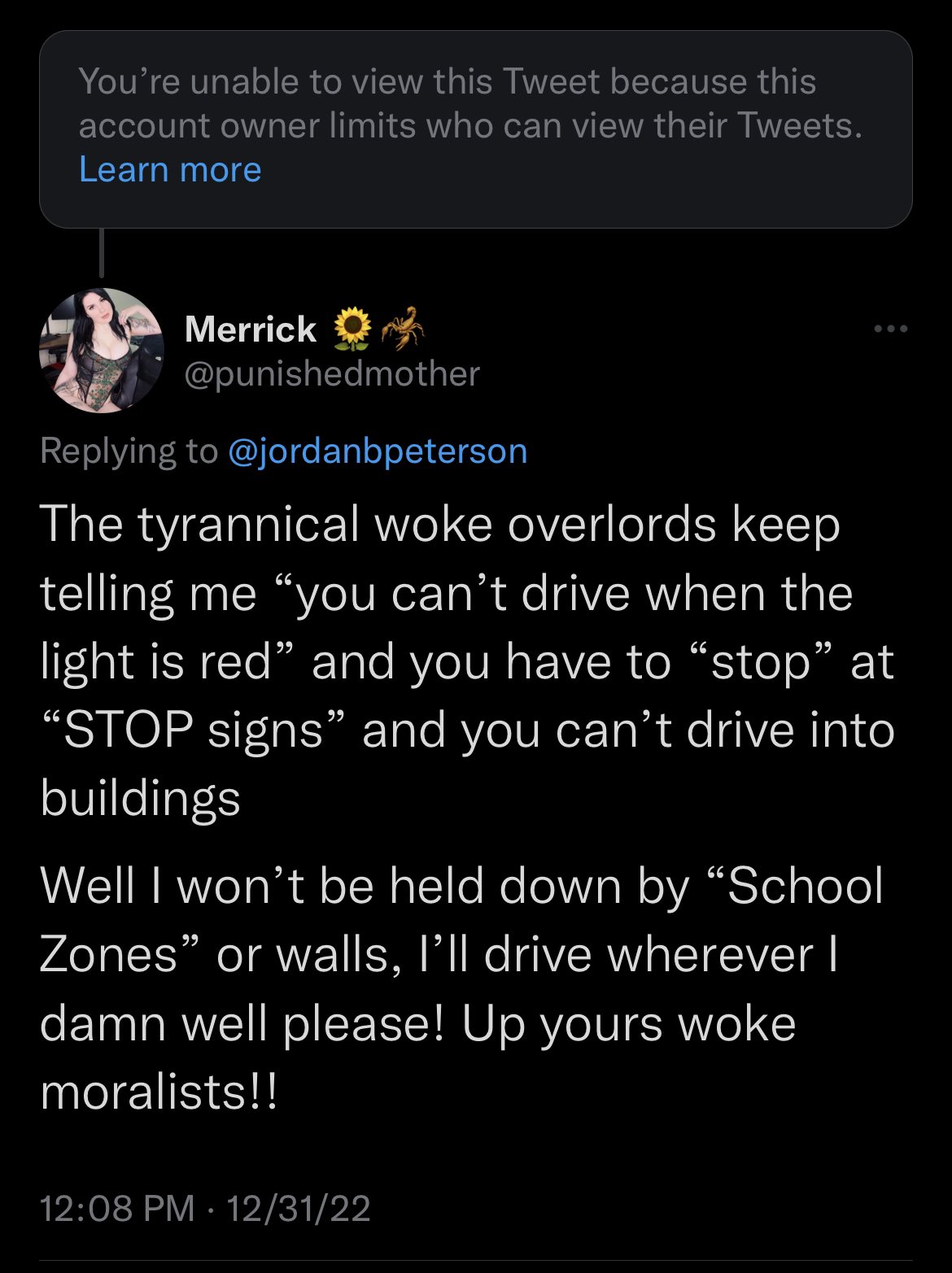 Merrick 🌻🦂 on Twitter: "He blocked me for this 😭 https://t.co/in4TFFawIy" / Twitter