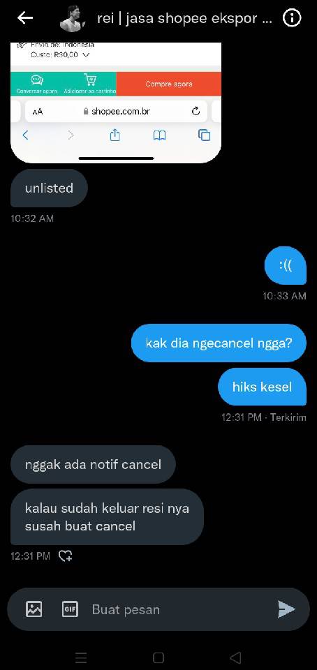 'selvillia on Twitter: "Karena kalau udah keluar resi nya sudah untuk cancel, soalnya aku pakai ...