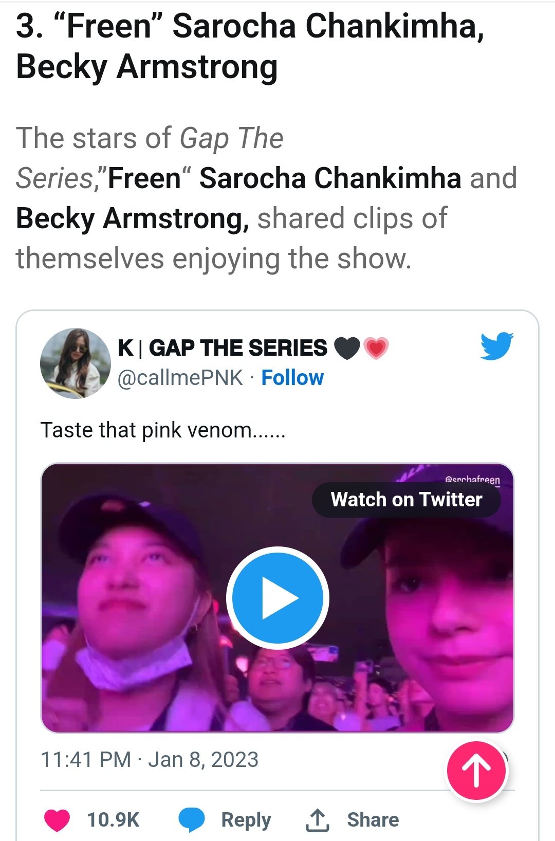 FREENBECK OFFICIAL on Twitter: "3. “Freen” Sarocha Chankimha, Becky Armstrong The stars of Gap ...