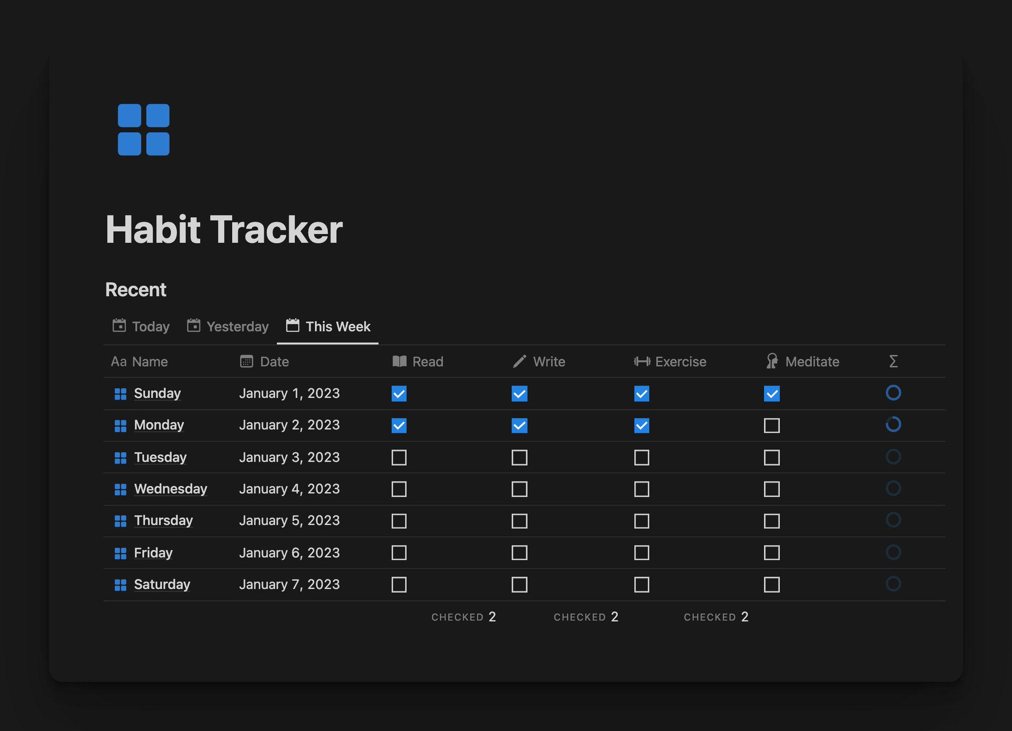Easlo on Twitter: "I just released a new habit tracker for 2023! This free tracker includes ...