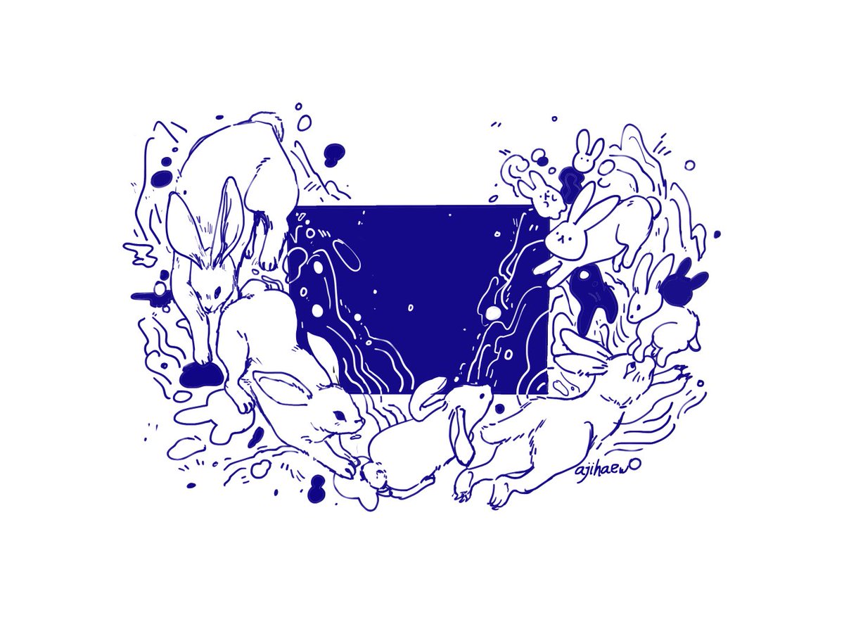 no humans rabbit splashing pokemon (creature) monochrome water ...