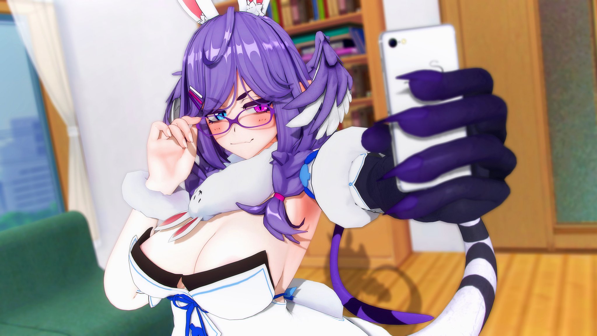 Loshi on Twitter: "Selen Selfie with Glasses 😎🐰💕 #COM3D2 #カスタムオーダーメイド3D2 #Artsuki https://t.co ...