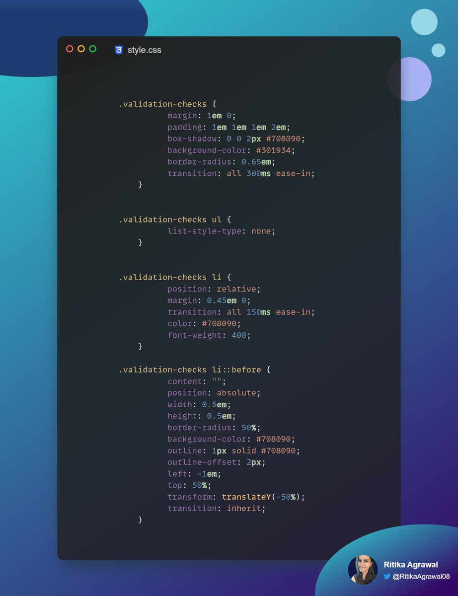 🔸lets Make A Password Validation Field In 12 Simple Steps Using Css And Js🔸 A Thread🧵⬇️