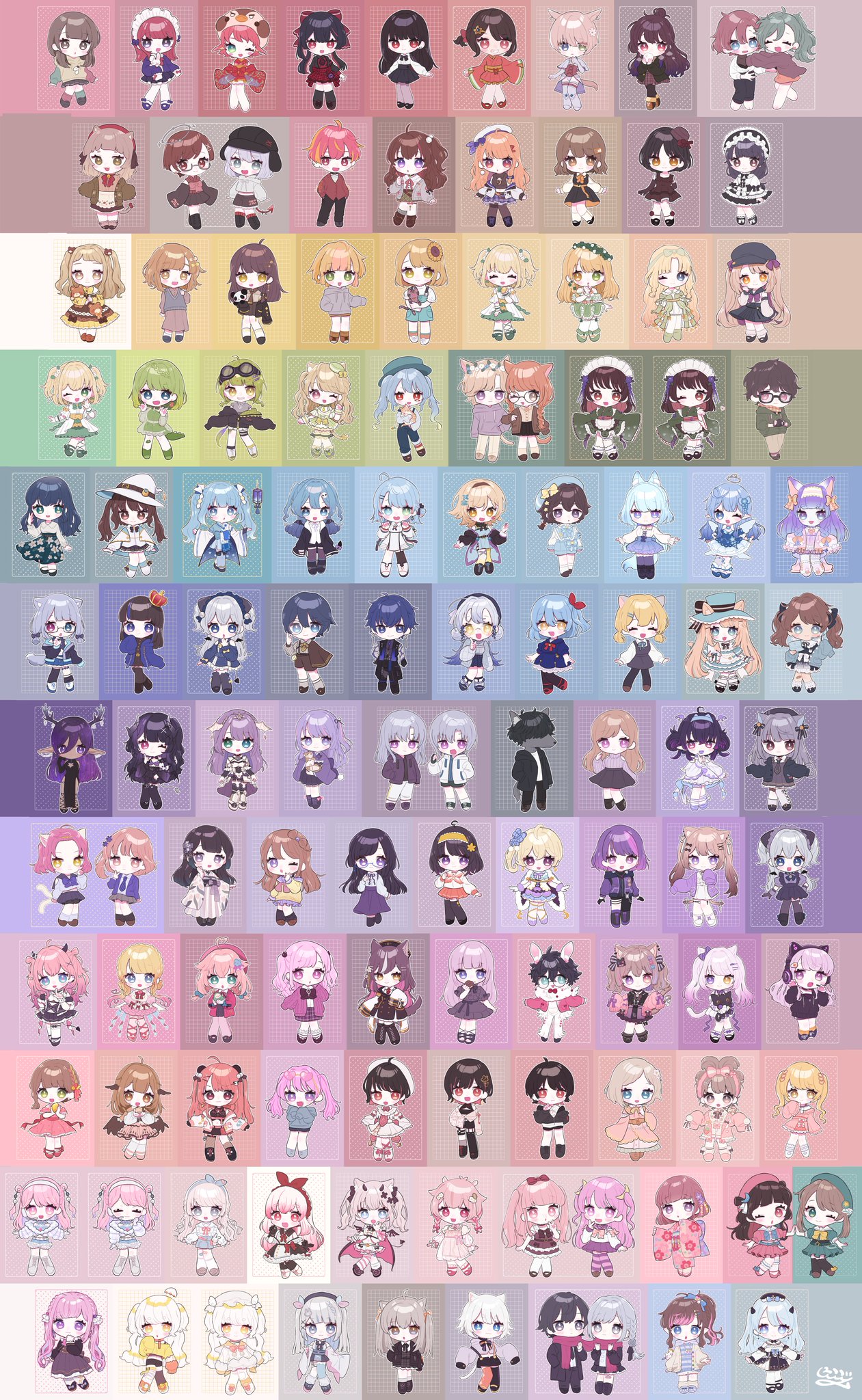 nicogoly on Twitter: "11月～12月に描いたSkebのSDイラストまとめ🌈 To all of you, thank you for your requests! # ...