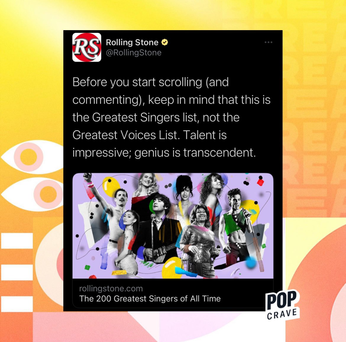 Pop Crave On Twitter Rolling Stone Responds To The Mixed Reaction To