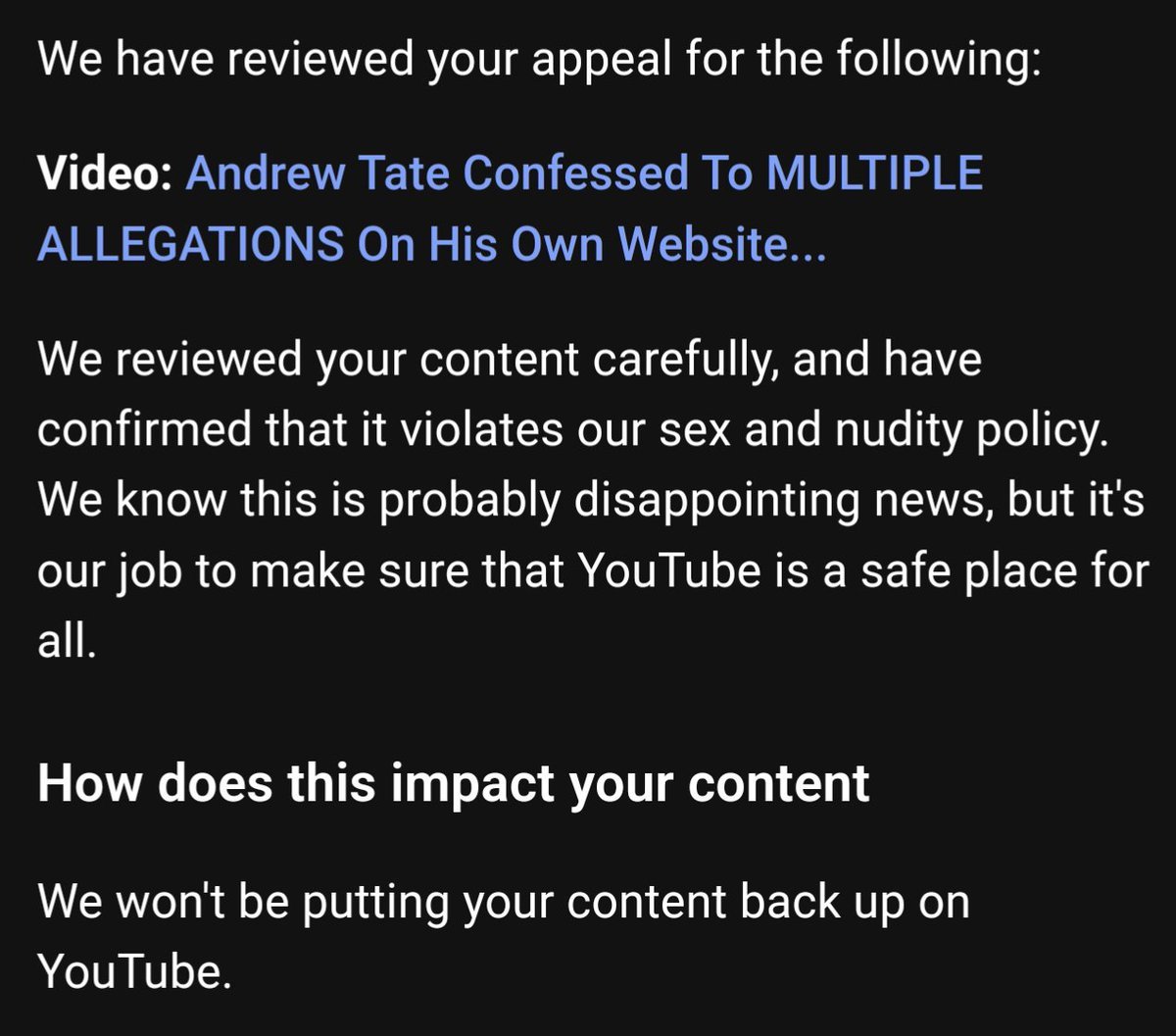 Mischief on Twitter: "There was no nudity in the video. The fact I have not even been given the ...