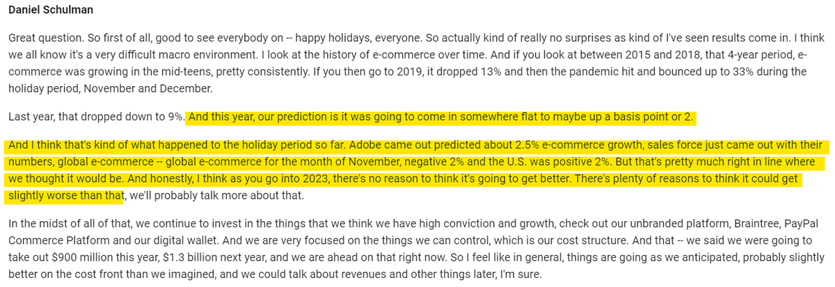 Matthew Cochrane on Twitter: "PayPal $PYPL CEO Dan Schulman: E-commerce was +2% in North America ...