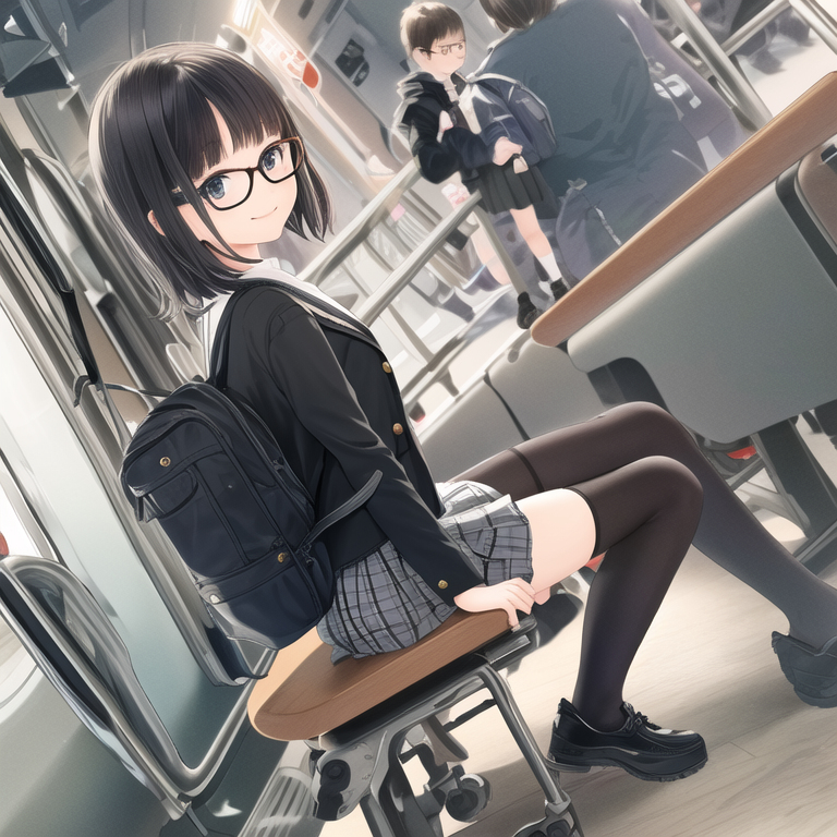杉原悠右衛門 On Twitter Rt Alone1moon 駅にて 眼鏡 メガネ 眼鏡っ娘 制服 黒髪 少女 駅 Artworks