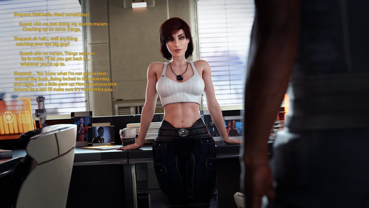 Dinoboy on Twitter: "Mass Effect ~ "Seducing Her Guard" - Commission - Femshep model by ...