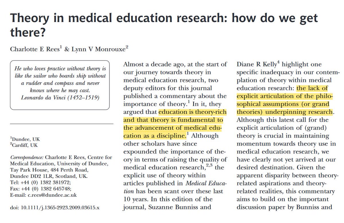 Notes on theory in medical education research – Take 2 – Dr Andrew ...