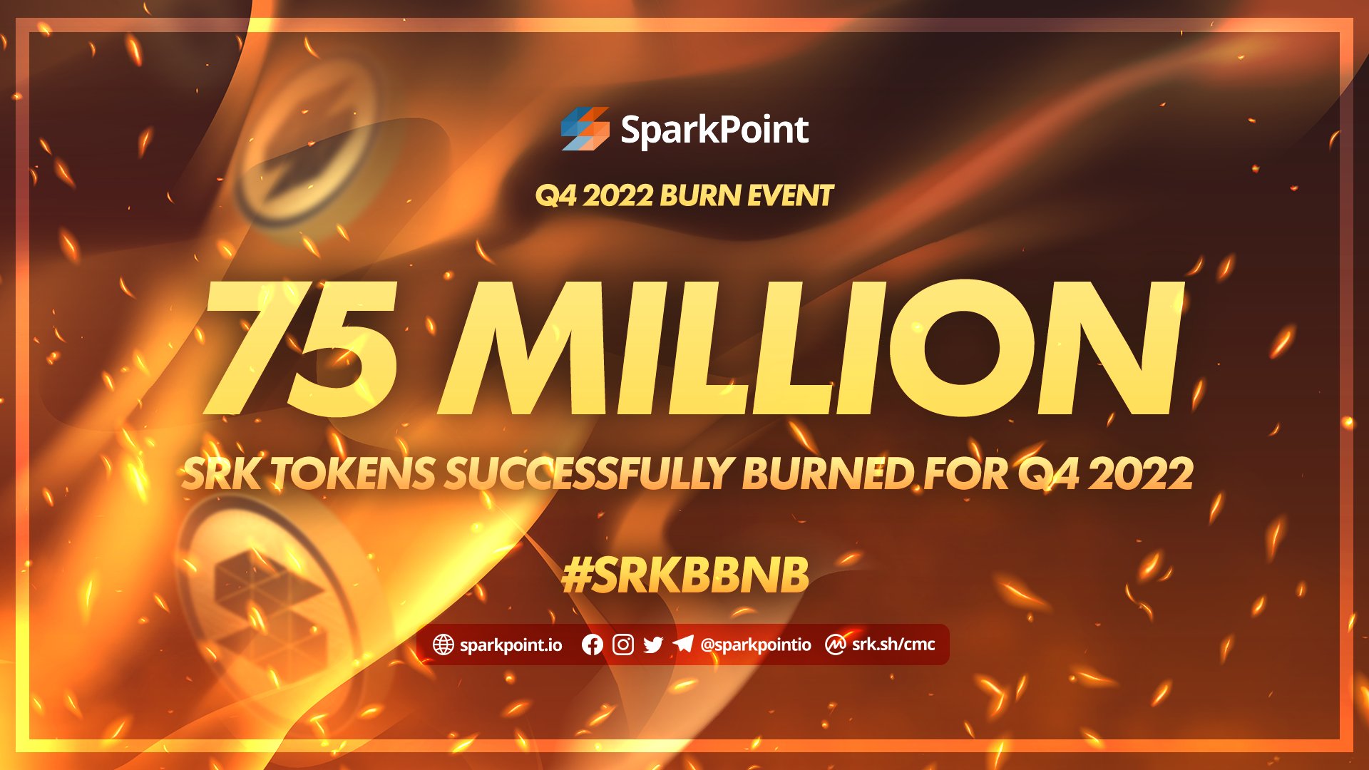 SparkPoint on Twitter: "We've burned 75M $SRK tokens for the Q4 2022 Token Burn event, #Sparkies ...