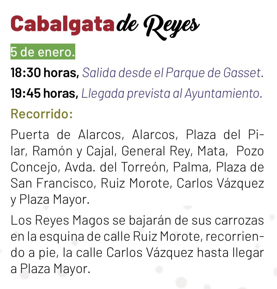 Horario e Itinerario de la Cabalgata de Reyes Magos de Ciudad Real 2023 ... Horario e Itinerario de la Cabalgata de Reyes Magos de Ciudad Real 2023 ...