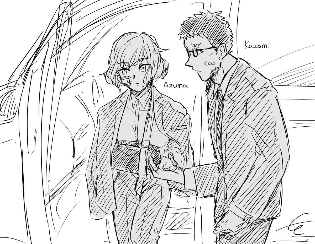 「⚠︎弊夢主顔あり 年下上司ちゃんとkzm! 前に描いてたラクガキ〜 」fel🌹の漫画