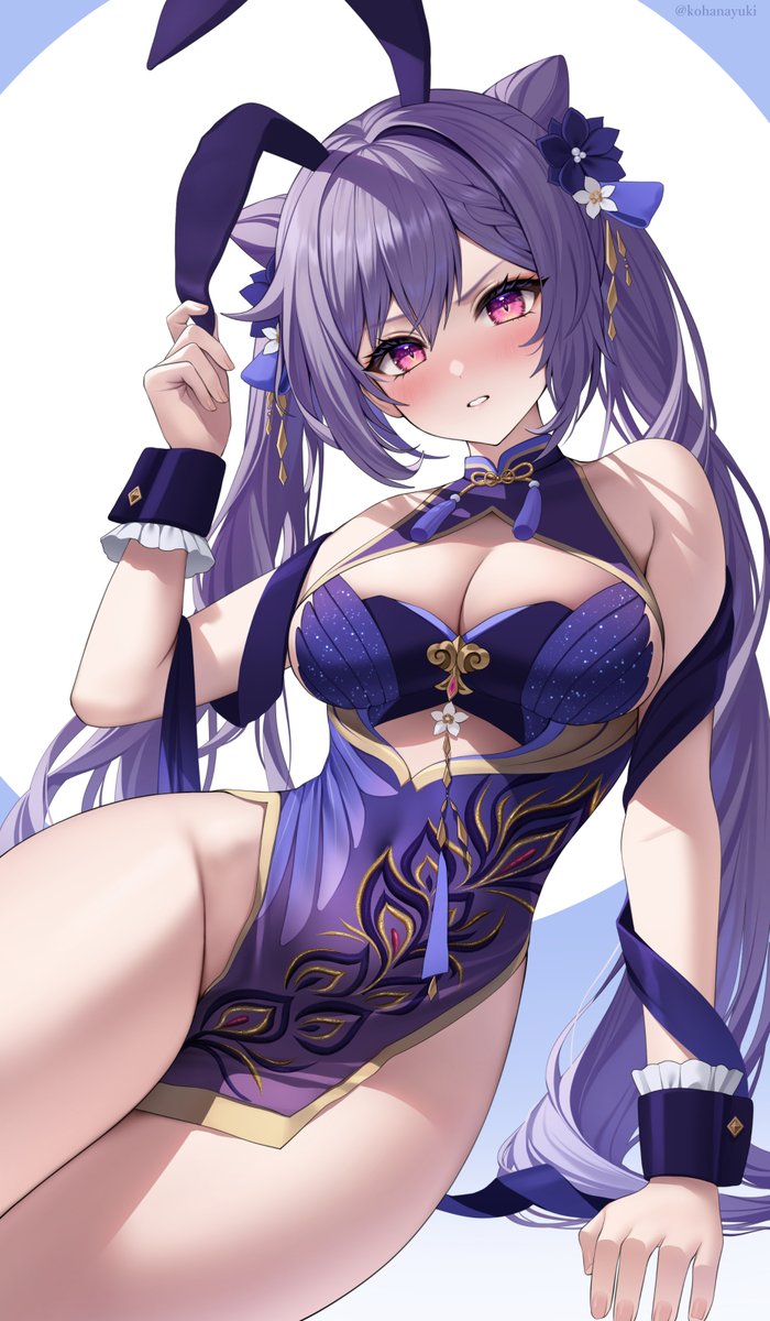 刻晴「刻晴バニー💜happy New Year 原神 Genshinimpac」小花雪のイラスト