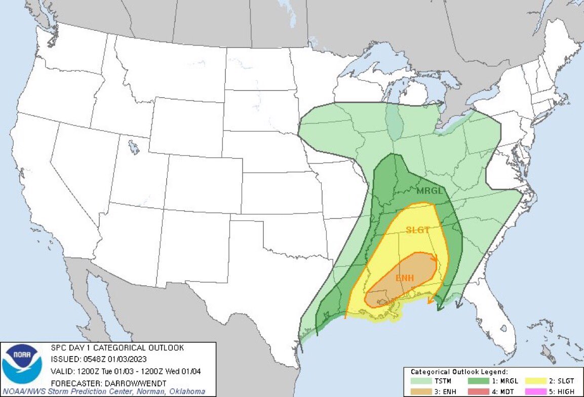 Enhanced Risk for severe weather today/tonight, calmer tomorrow ... Enhanced Risk for severe weather today/tonight, calmer tomorrow ...