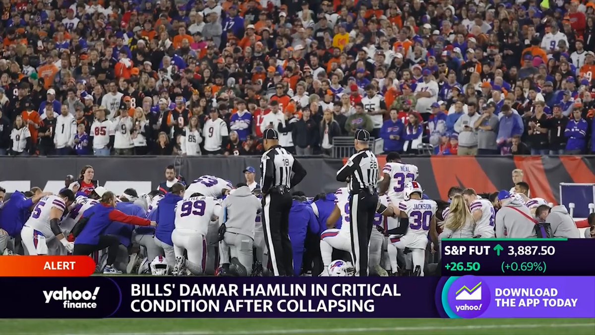 Yahoo Finance on Twitter: "The Buffalo Bills’ Damar Hamlin continues to be reported in critical ...