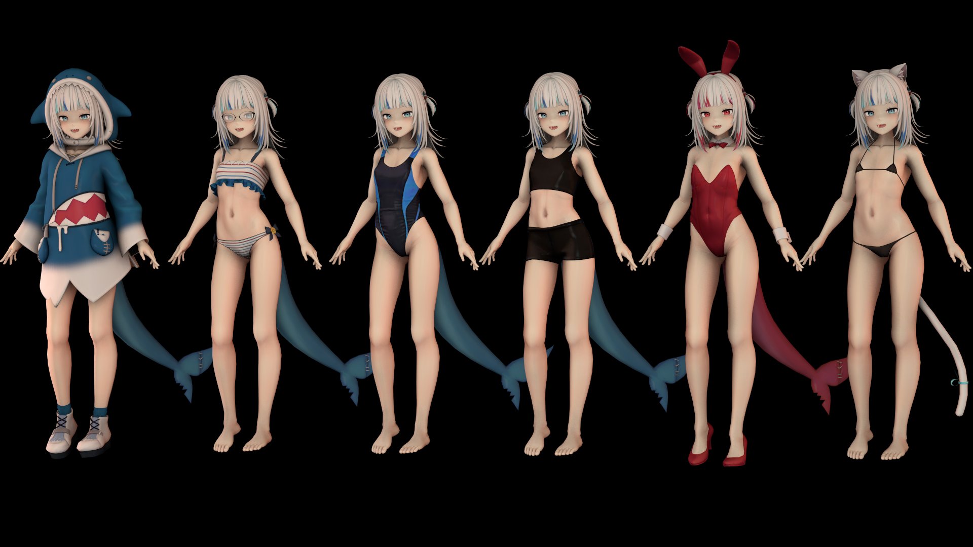 DevilsCry (18+) on Twitter: "a. Gawr Gura's model is available on SFMLab. The model includes her ...