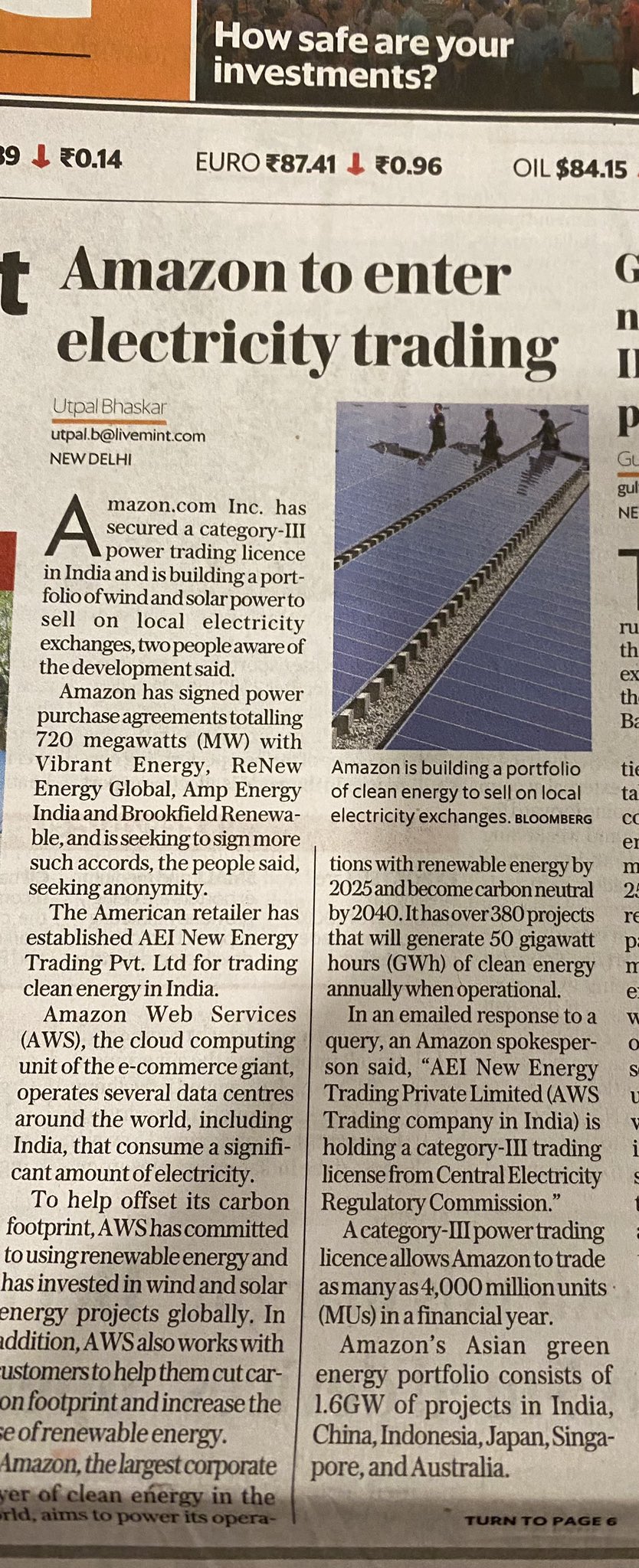Rakesh Bansal on Twitter: "Amazon to Enter Electricity Trading #amazon #electricity #StockMarket ...