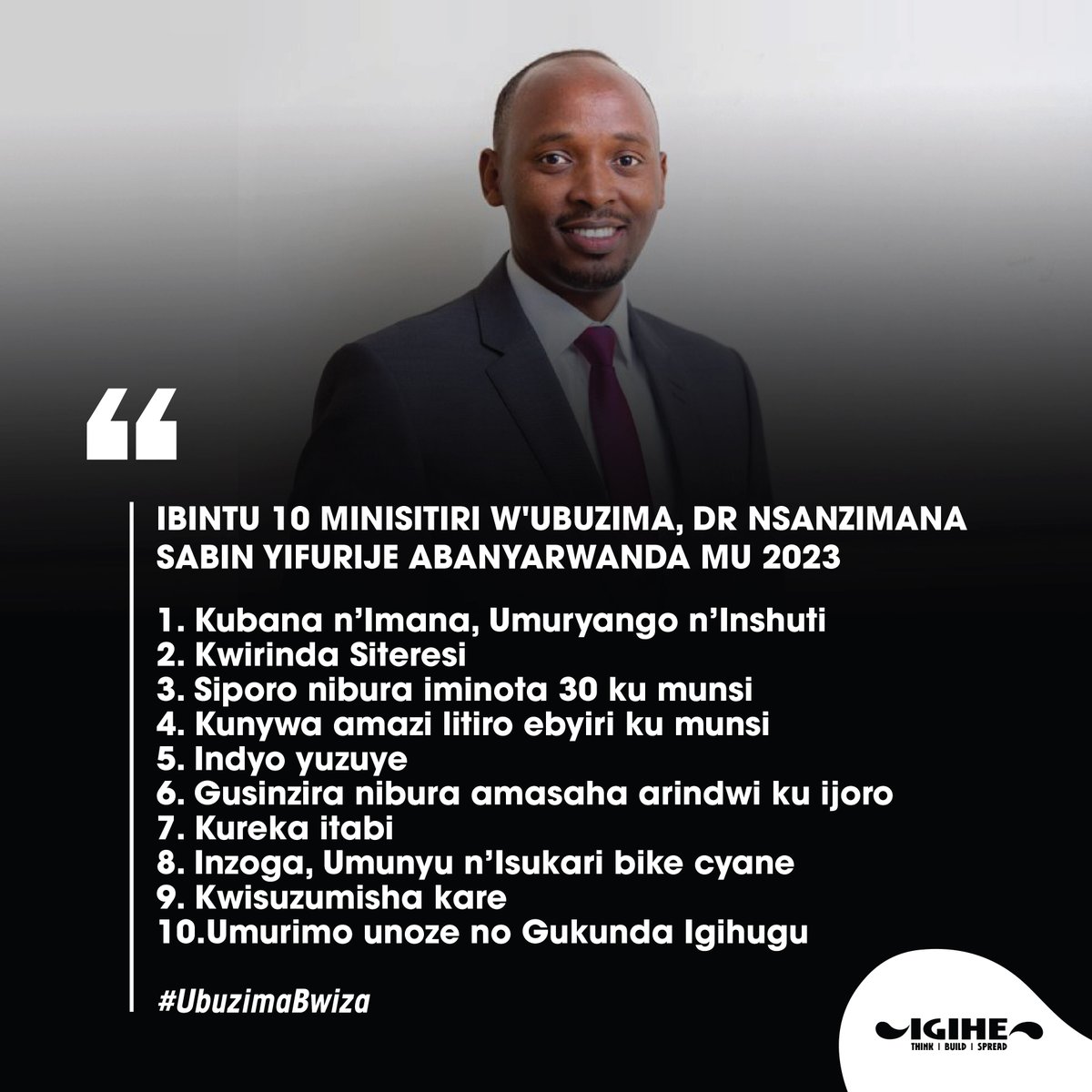 IGIHE on Twitter: "Mu ntangiriro z'Umwaka wa 2023, Minisitiri w’Ubuzima Dr Sabin Nsanzimana ...