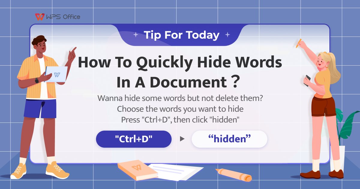 WPS Office on Twitter: " ️Wanna hide some words but not delete them? 👆Choose the words you want ...