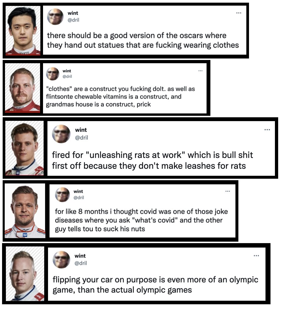 Coelacanth Racer on Twitter: "RT @alanisnking: F1 drivers as Dril tweets (2022)"