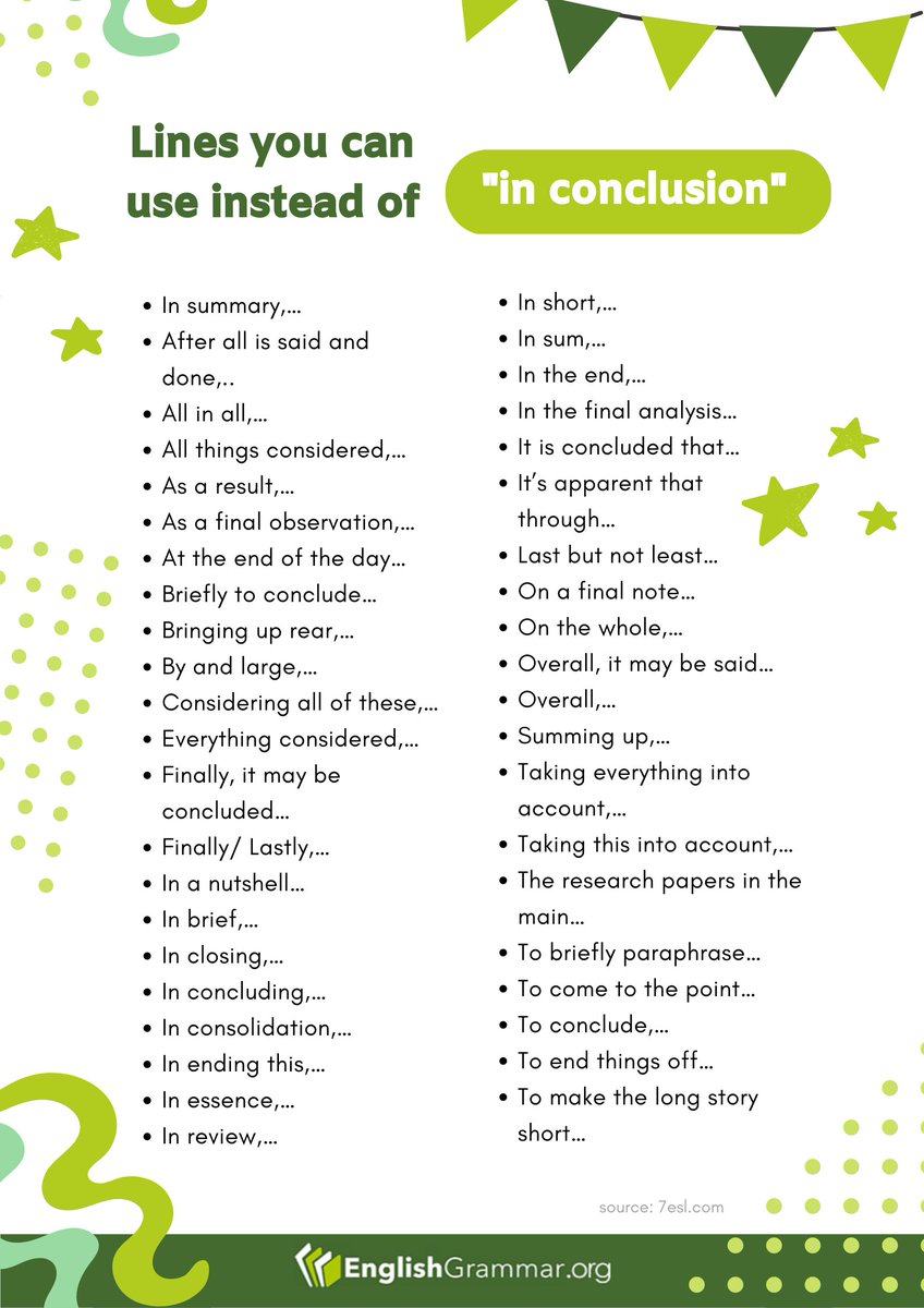 English Grammar On Twitter RT GrammarUpdates Lines You Can Use Instead Of in Conclusion english-grammar-on-twitter-rt-grammarupdates-lines-you-can-use-instead-of-in-conclusion